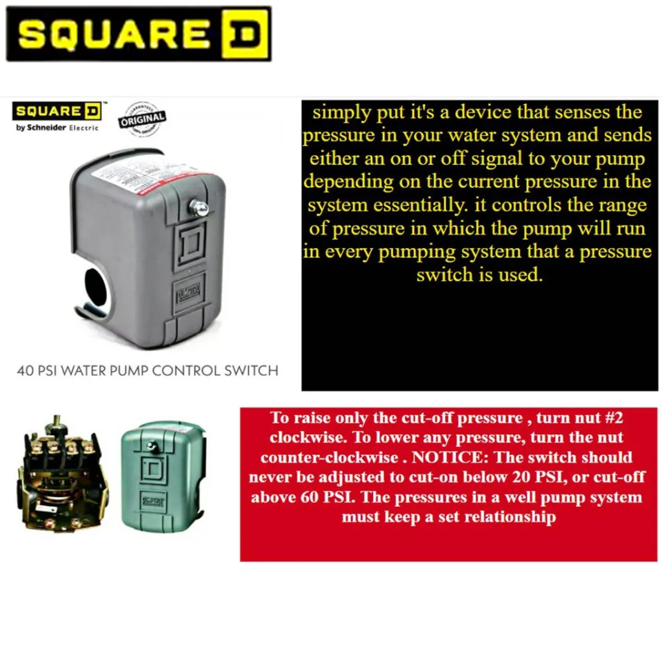 Square D Pumptrol 40-60 Psi Well Pump Water Pressure Switch, 55% OFF