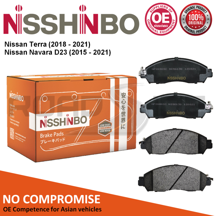 NISSHINBO Front Brake Pads with SHIMS for Nissan Terra (2018 - 2021 ...