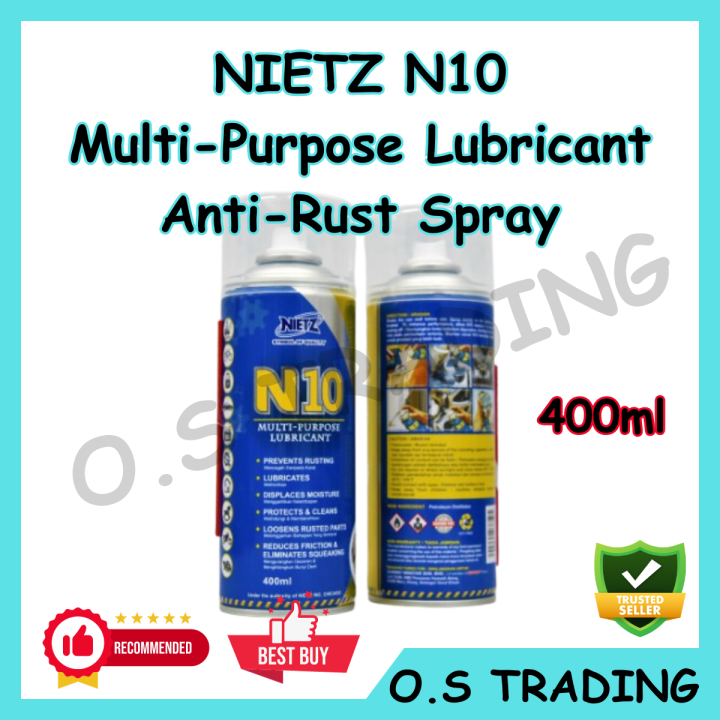 Nietz N10 Multi-Purpose Lubricant Anti-Rust Spray 防锈油 (400ml) | Lazada