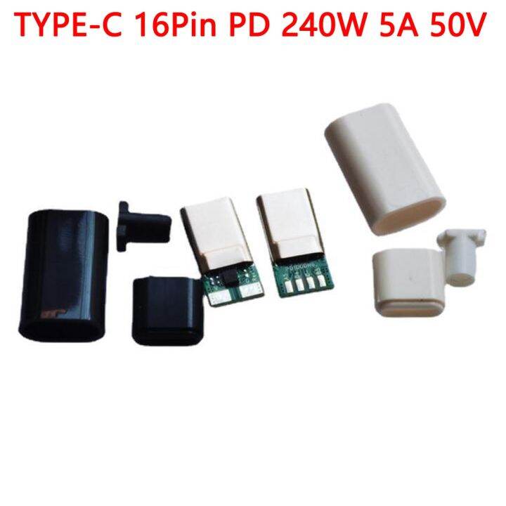 TYPE C PD 240W 5A 50V 16P Male Plug Fast Charging Connector USB With ...