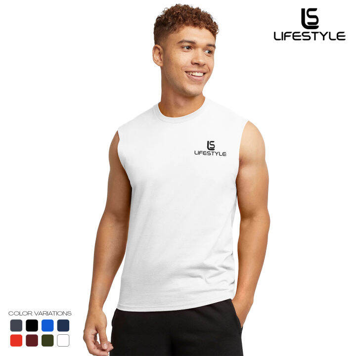 (SND) 7.0 WITH LOGO MUSCLE TEE SANDO COTTON SPANDEX FOR MEN - Muscle ...