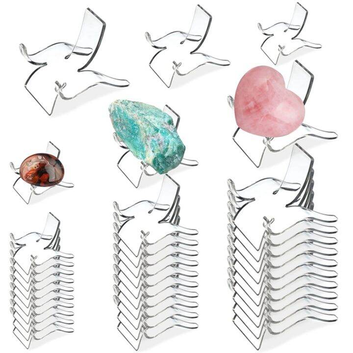 36 PCS 3 Sizes Rock Display Stand Clear Display Easel Stands Pedestal ...
