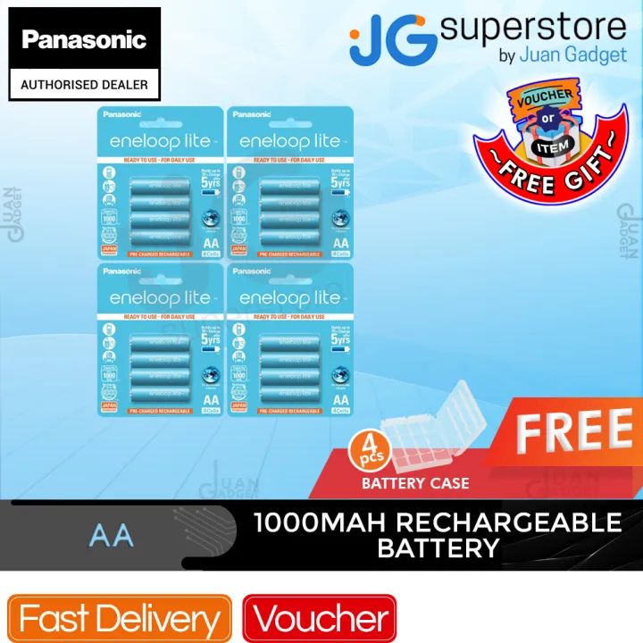 Panasonic Eneloop Lite BK-3LCCE-4BT AA Rechargeable Battery Pack of 4 ...