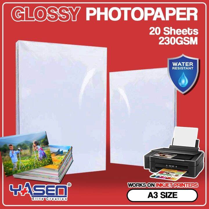 High Glossy Photo paper 230 GSM A3-PC | Lazada PH