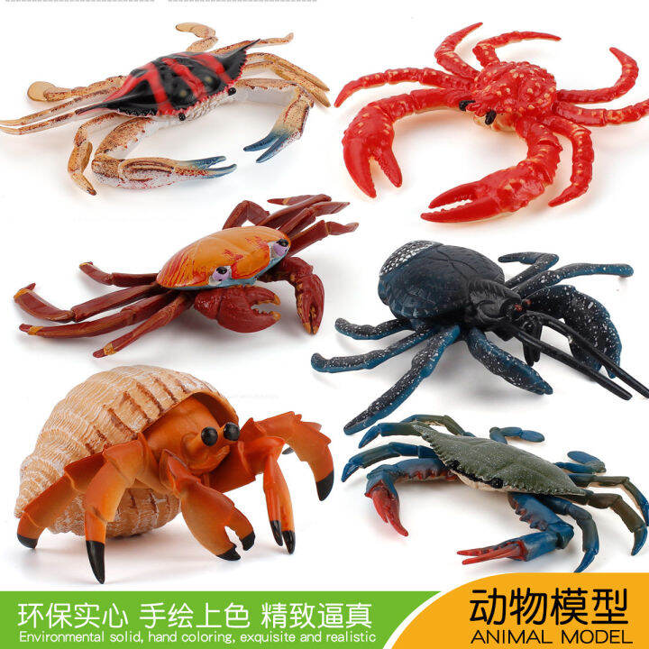 ♞In Stock Wholesale♞Simulation Marine Life Crab Model Toy Fun King Crab ...