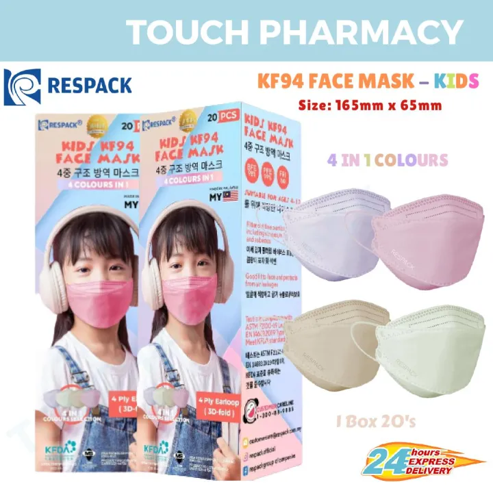 RESPACK KF94 KIDS (4-11years old) Face Mask Royale Nova Series & 4 In 1 ...