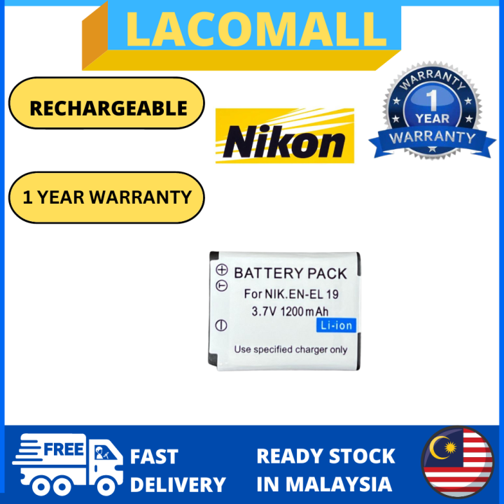 🔥READY STOCK🔥 Proocam EN-EL19 rechargeable Camera battery for Nikon ...