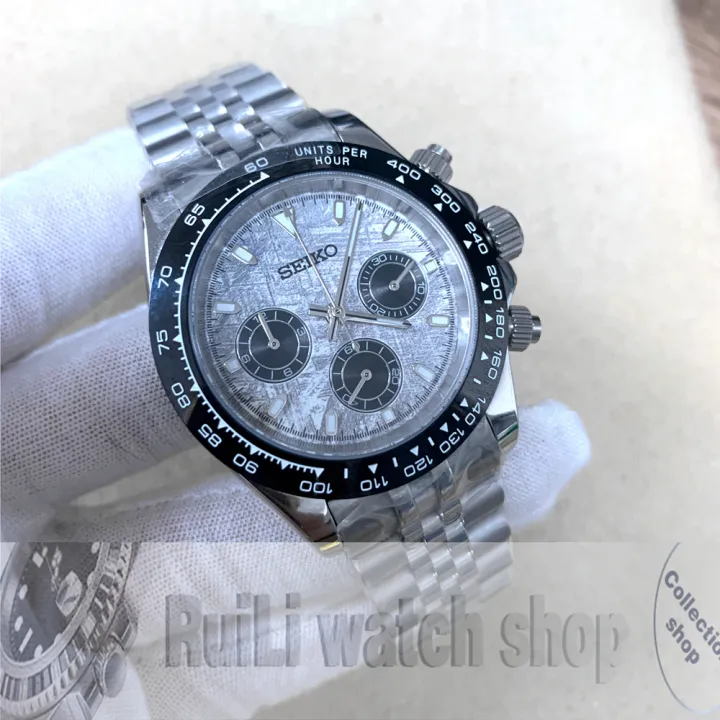 New Quartz Modified Watch Sapphire Flat Mirror Glass 40mm Stainless ...