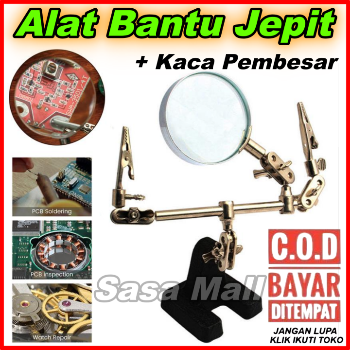 [COD] Alat Bantu Jepit Helping Hand Tool + Kaca Pembesar Dengan ...