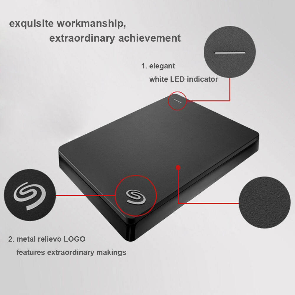 Seagate External Hard Disk 2TB New Backup Plus Slim 2TB USB 3.0 HDD 2.5 ...