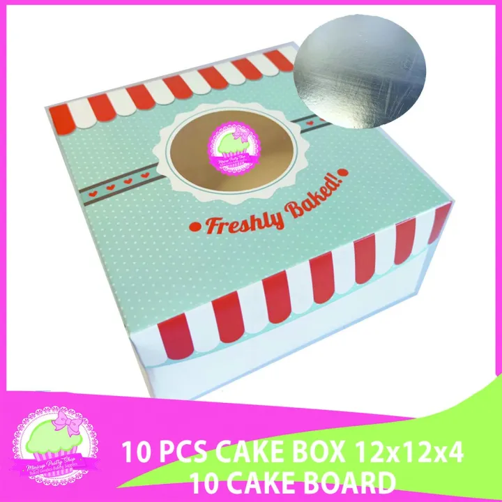MPS - 10 Sets Cake Box 12x12x4 | 12x12x5 with Cake Board 12" - Pastry ...