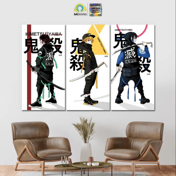 MEKANS (20x40cm) Pajangan Hiasan dinding TANJIRO ZENITSU INOSUKE Poster ...