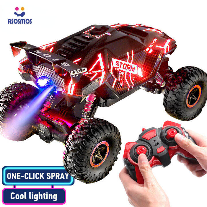 ASM【Spray function】Dazzling light spray remote control car 2.4GHz 4 ...