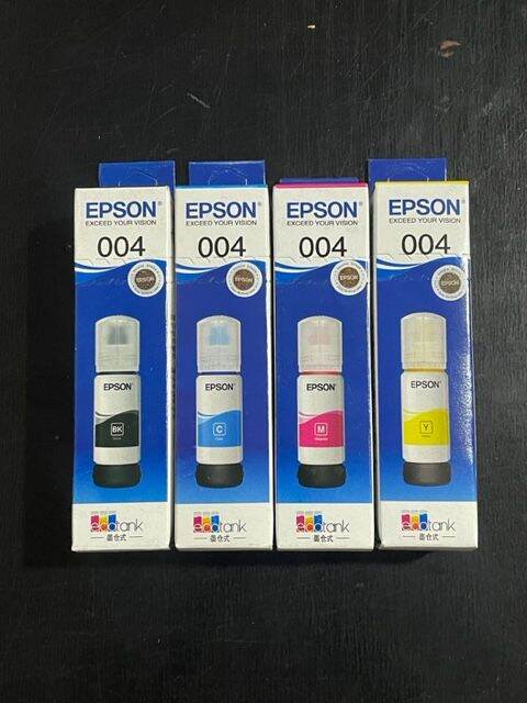 Genuine Epson Ink 004 Set (Black, Cyan, Magenta, Yellow) | Lazada PH