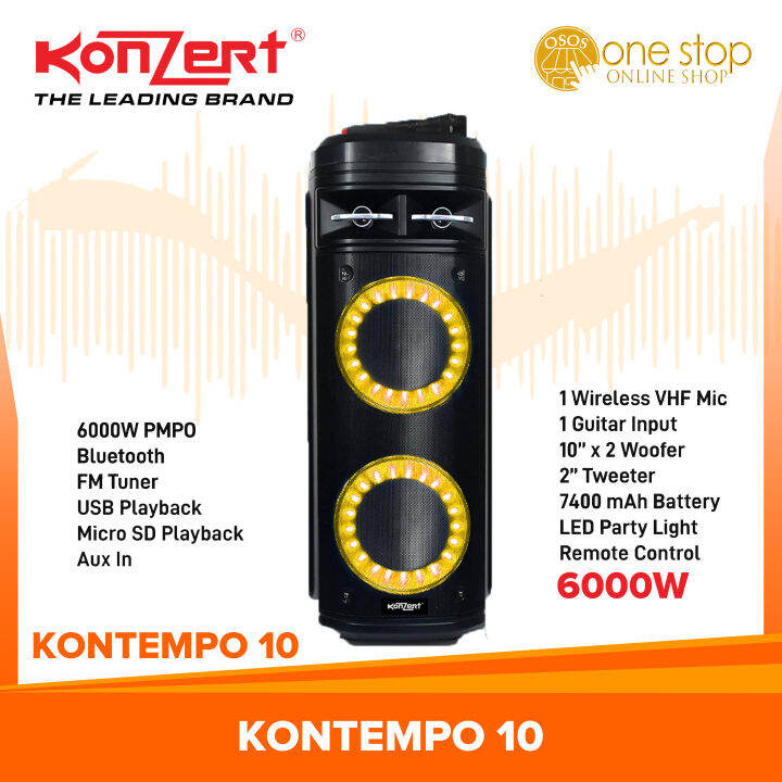 Konzert Original Kontempo 10 Portable Party Speaker with Bluetooth, FM ...