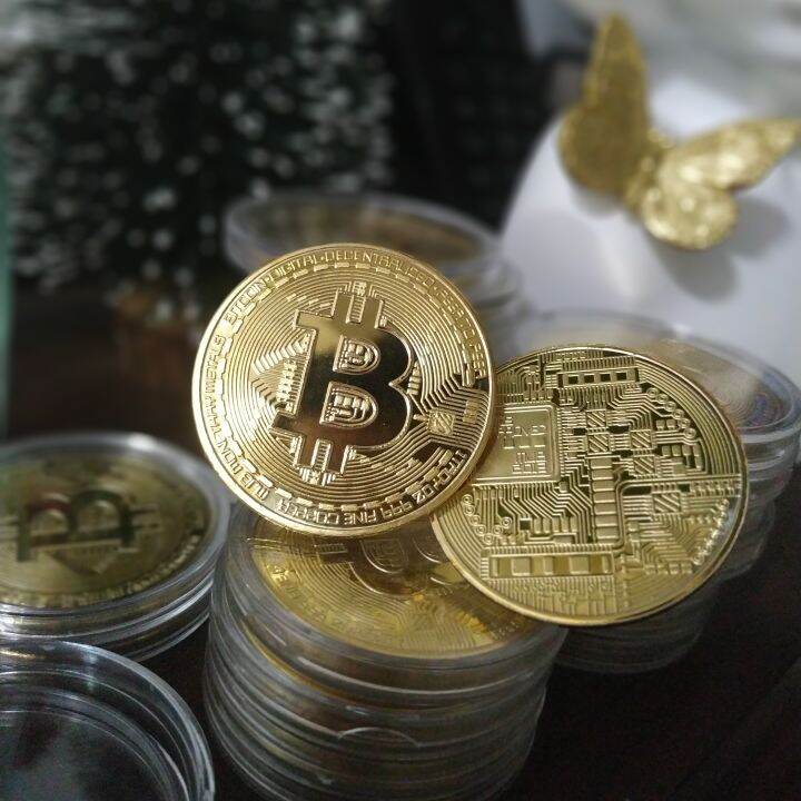 Bitcoin Gold Coin BTC Coin Art Collection Angpow Gift Coin Gold Plated ...