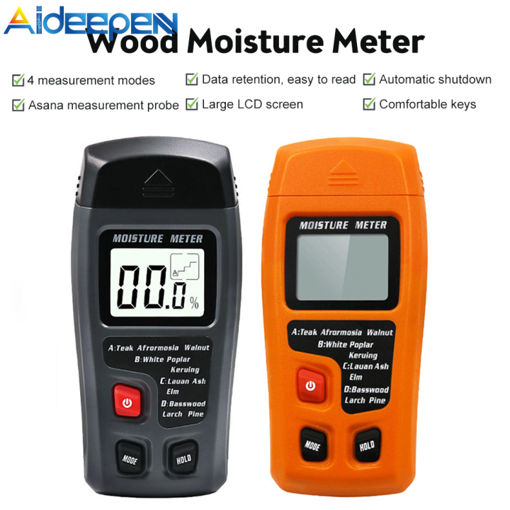 Aideepen Wood Moisture Test Moisture Meter 4 Modes Portable Hygrometer ...