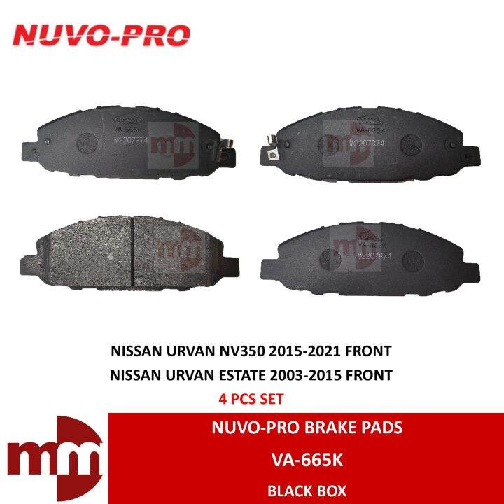 NUVO PRO Brake Pads for NISSAN URVAN NV350 2015-2021 / URVAN ESTATE ...