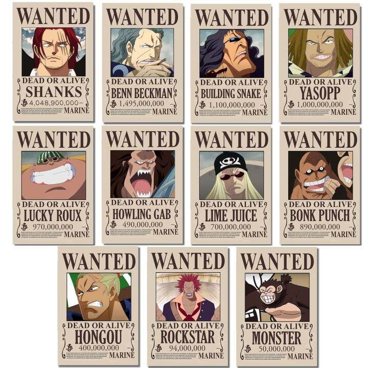 【COD】 One Piece RED FILM - Redhair Pirates Wanted Poster | Lazada PH