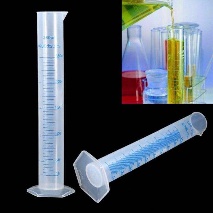 1pcs 25/100/250/500ml Transparent Measuring Cylinder Plastic Graduated ...
