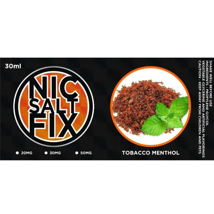 NIC SALT FIX 30ML TOBACCO MENTHOL 30MG VAPE JUICE SALT NIC NICSALT ...