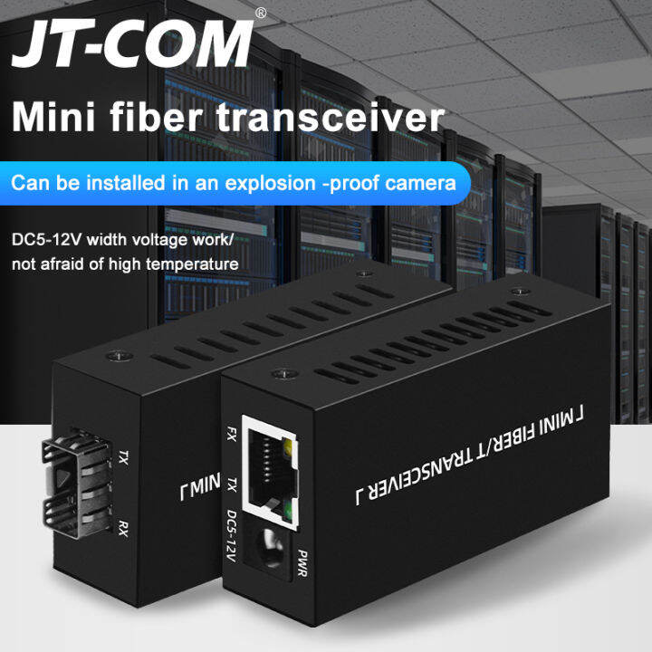 JT-COM Mini Gigabit Media Converter Fiber Optic to 100M/1000M RJ45 ...