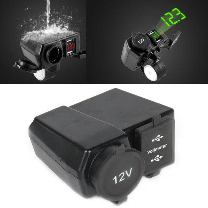 12V Waterproof Motorcycle Dual USB Socket Motorbike Charger | Lazada.co.th