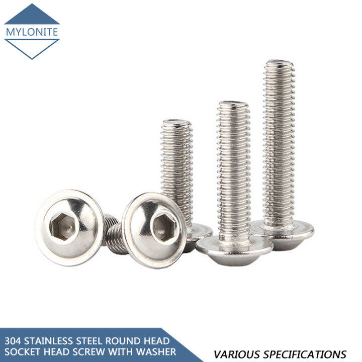 Ready Stock M2 M2.5 M3 M4 M5 M6 M8 304 Stainless Steel Round Head Screw Button Head Inner ...