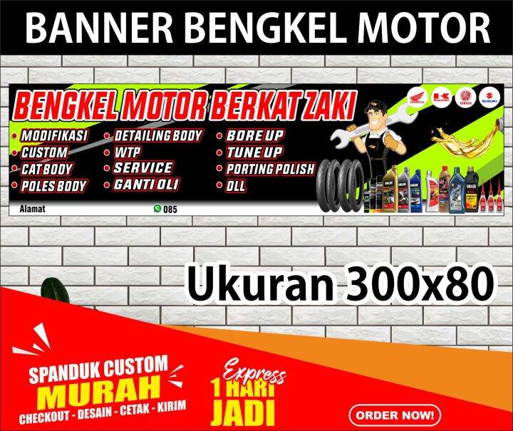 Banner BENGKEL, Spanduk BENGKEL, Ukuran 300x80cm, Banner BENGKEL ...