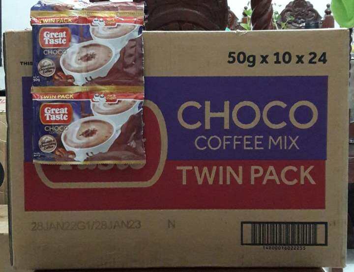 Great Taste Choco Twin Pack (Smooth & Chocolatey Coffee) 50g - 1 BOX ...
