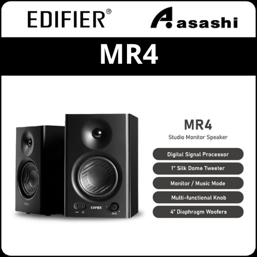 Edifier MR4 Studio Monitor Speaker - Balanced TRS Input | Headphone ...