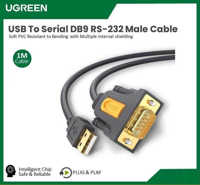USB TO SERIAL DB9 RS-232 MALE ADAPTER CABLE UGREEN | Lazada