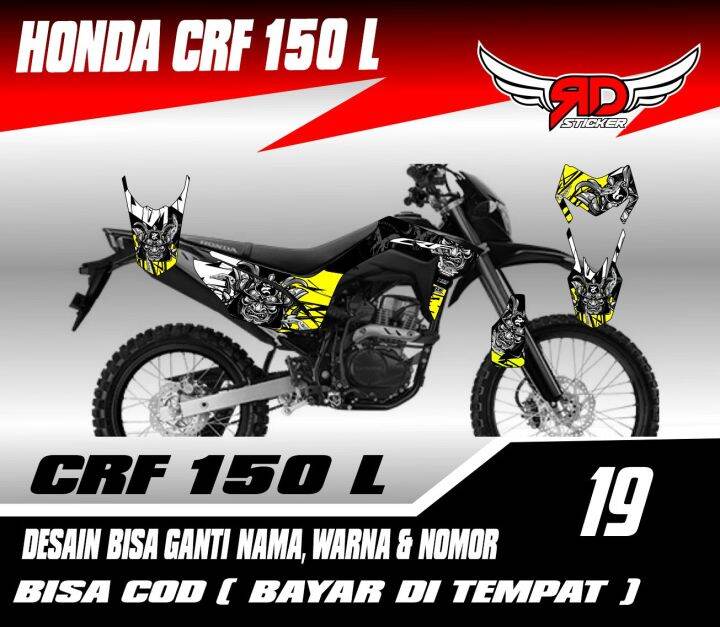 19 STRIPING STICKER HONDA CRF 150L MOTIF SAMURAI RACING STIKER MOTOR ...