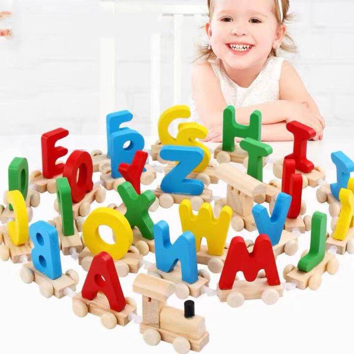 c&LAlphabet Train ABC Car Fun Learning Educational Wooden Toy | Lazada PH