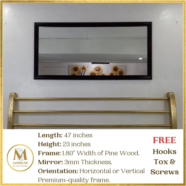 Rectangle Wall Mirror Wood Frame 23 inches x 47 inches | Lazada PH