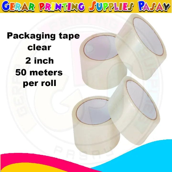 PACKAGING TAPE CLEAR/TRANSPARENT - 2 INCH -( 50METER PER ROLL) GOOD ...