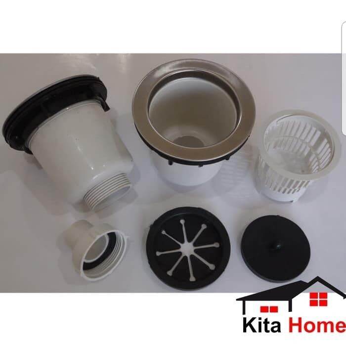 Saringan Sampah Bak cuci piring Afur PVC Putih Ring Stainless | Lazada ...