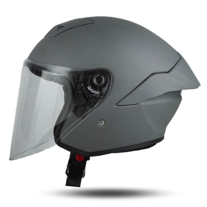 Jitsu Helm Half Face JS1 Series Warna Abu Doff Solid Premium | Lazada ...