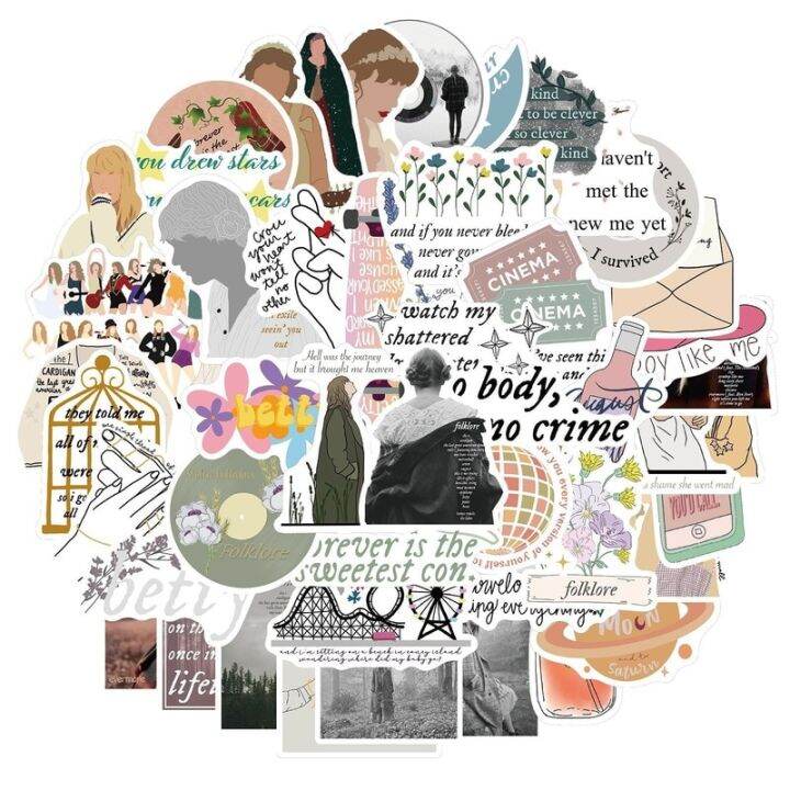 10/30/50pcs Alison Swift Taylor Folk Song Stickers Laptop Guitar ...