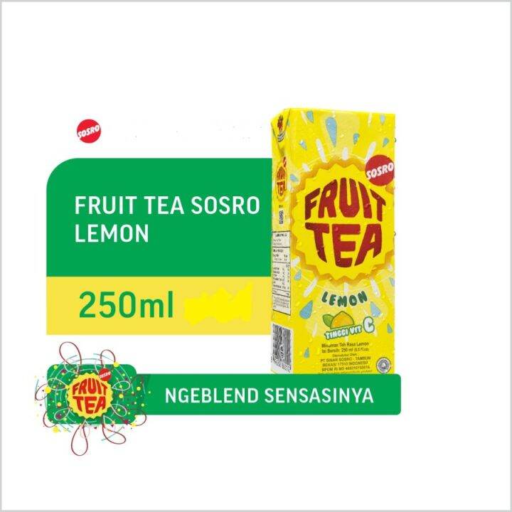 SOSRO FRUIT TEA LEMON KOTAK 250ML TEH RASA BUAH | Lazada Indonesia