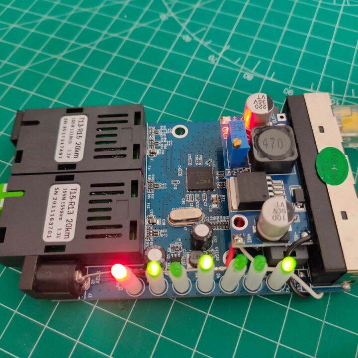 Fiber Media Converter HTB 2SC4E 2FO 4RJ45 Support POE Board Only ...