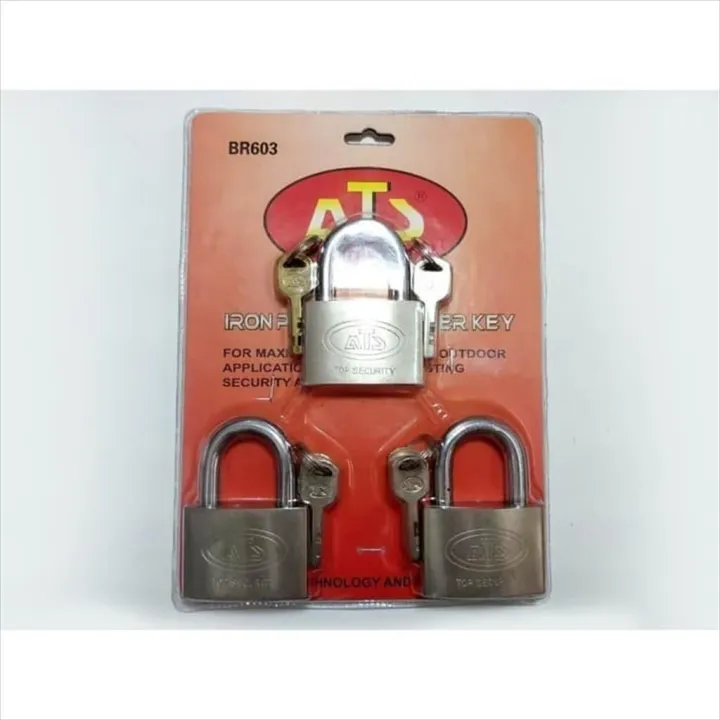 GEMBOK ATS SET MASTER KEY 60MM S BR603 GEMBOK RUKO TOKO RUMAH 3 pcs ...