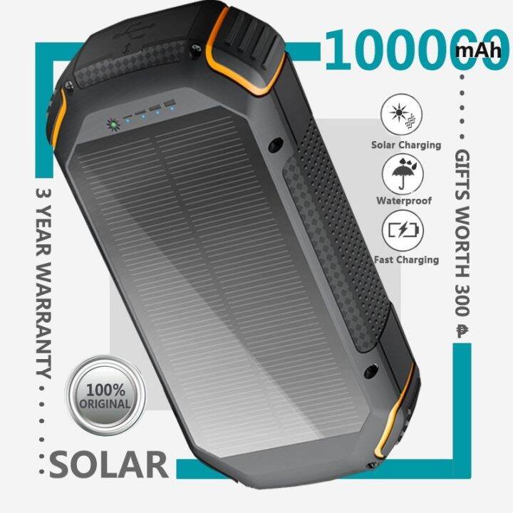 Solar wireless powerbank Original Brand 100000mAh Waterproof QC 2.0 ...