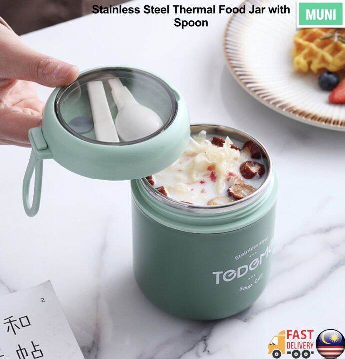 Tedemei Stainless Steel Thermal Insulator Food Jar Thermal Food Jar ...