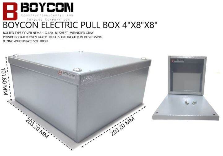 PULLBOX - BOLTED TYPE COVER NEMA 1 4"X8"X8 BY BOYCON | Lazada PH