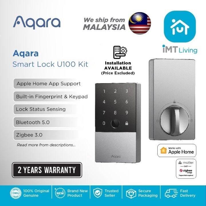Aqara Smart Lock U100 Kit | 2 Years Warranty | Built-In Fingerprint ...