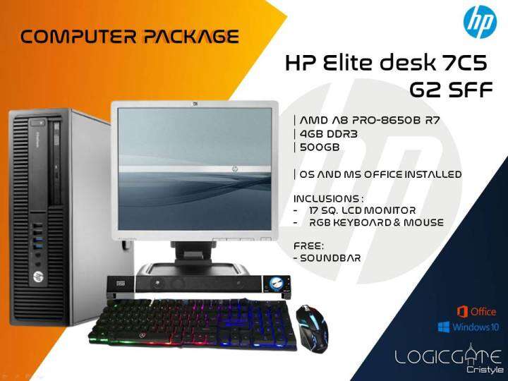 HP ELITEDESK 705 G2 SFF AMD A8 PRO-8650B Quadcore 4GB 500GB 17/19 Inch ...