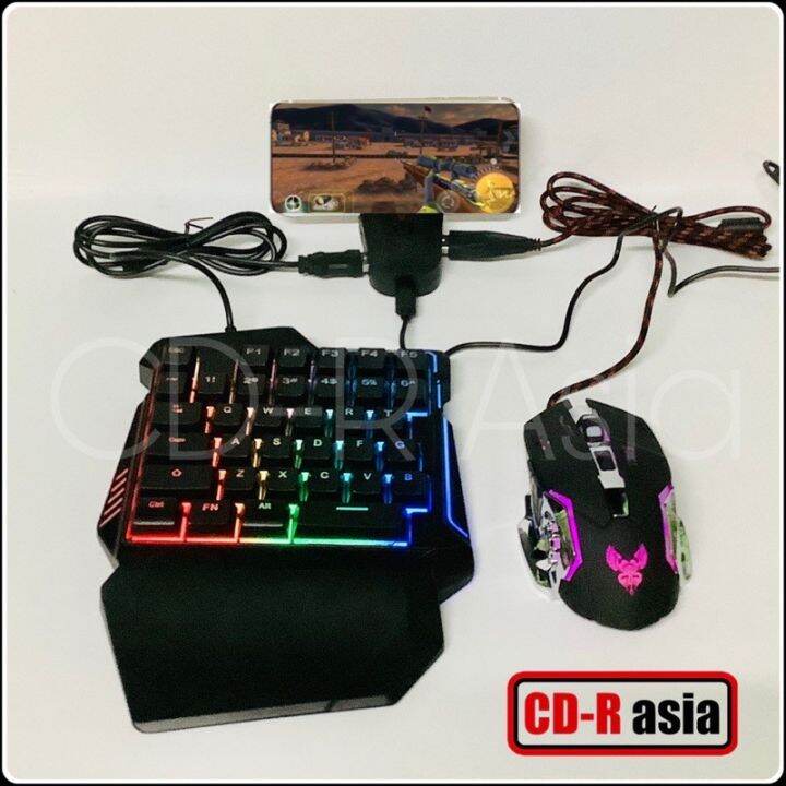 【COD】 4 in 1 Mobile Combo Pack Gaming Set One-handed Gaming Keyboard ...