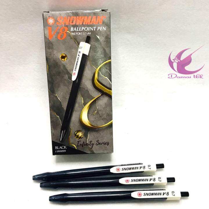 Bolpoint / Pulpen / Bolpen Snowman V8 Hitam | Lazada Indonesia