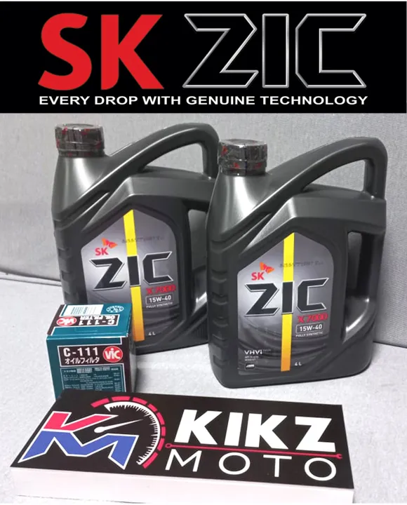 SK ZIC X 7000 15W-40 FULLY SYNTHETIC 8L w/ VIC OIL FILTER C-111 (TOYOTA ...